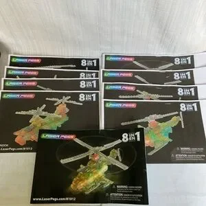 Laser Pegs | Toys | Laser Pegs 812 8 In 1 Led Helicopters Makes 8 ...